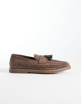 schuh Robbie - Gewebte Loafer in Braun mit Quasten