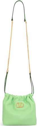 Valentino Garavani Mini Schultertasche mit Kordelzug - Grün