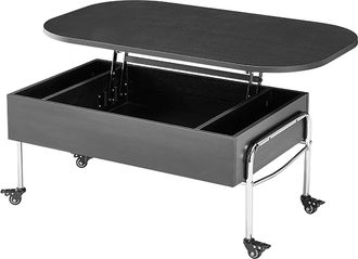Generic Lift-Top-Couchtisch Mit Versteckter Aufbewahrung Und Rollen - Schwarzer, H&ouml;henverstellbarer Beistelltisch for Das Wohnzimmer In Wohnungen(Black)
