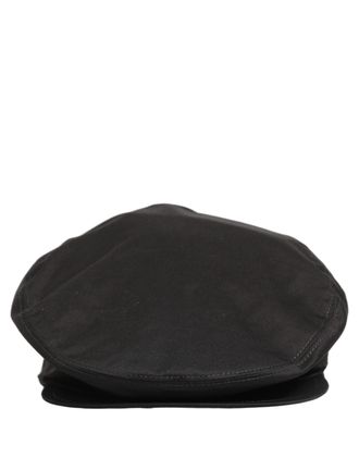 Dolce & Gabbana Men Black Cotton Stretch Newsboy Cloth Capello Hat Nylon Elastane