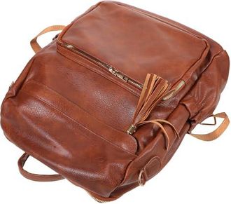 IFUNDOM Sac &agrave; Dos Boh&egrave;me Vintage pour Femme Pu Marron avec Bretelles R&eacute;glables pour Ordinateur Portable et Voyages