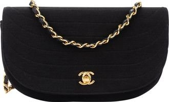 Chanel Crossbody Bags - Chanel Cotton 24K Gold Single Flap Halfmoon Should - Gr. unisize - in Bunt - f&uuml;r Damen