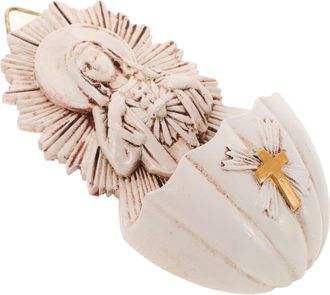 Angoily Katholisches Weihwasserbecken Wanddekoration aus Resin Segensreiches Heiliges Wasser Gefäß für Haus Kirche Flur Langlebig Bruchfest Dekorativ und Wied