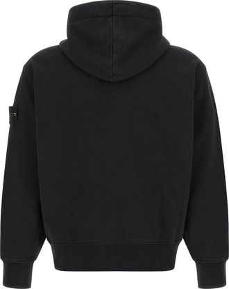 Stone Island Organic Cotton, Oversized Fit Hoodie - Black