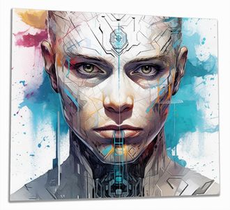 Wallario Herdabdeckplatte/Spritzschutz aus Glas, 2-teilig, 60x52cm mit 13mm hohen Füßen, für Ceran- und Induktionsherde, Der Digitale Blick