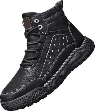 Generic Bottes hautes pour homme - Chaussures d&eacute;contract&eacute;es - Respirantes - Chaussures plates et d&eacute;contract&eacute;es - Bottes dhiver rembourr&eacute;es chaudes pour homme,