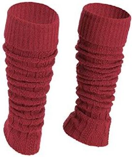 Ateena Jambières en Laine pour Dames Guetre Bordeaux Femme Guêtres Bordeauxs Femme Emmes Guêtres pour la Danse, Ballet Jambiere Femme, Bordeaux, max circonfé
