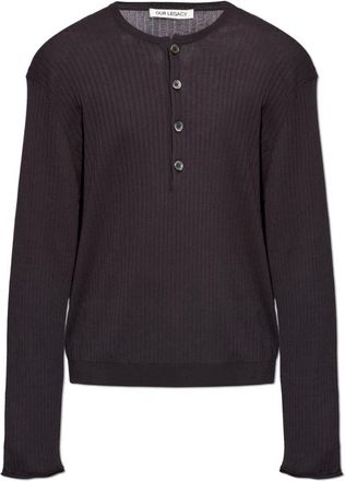 Our Legacy Homme, Tops, Rouge, Taille: XL Fine Henley