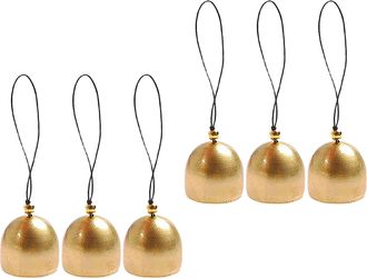 Artibetter 6st&uuml;cke Mini-h&auml;ngeglocken Kleine Dekorative Gl&ouml;ckchen mit Vintage-glockenschnur als Fenster oder T&uuml;rglocken f&uuml;r Haus und Garten Handgefertigt aus Mess