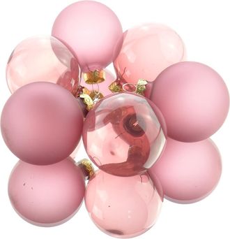 Kaemingk Christbaumkugeln Christmas Velvet Pink samtpink &Oslash; 6 cm aus Glas - 6er Set