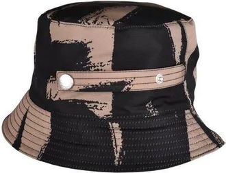 Alexander McQueen Alexander McQueen Caps & M&uuml;tzen - Beige And Black Graffiti Print Bob Hat - Gr. M - in Schwarz - f&uuml;r Damen