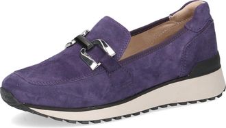 Caprice Damen Slipper aus Leder Bequem, Lila (Purple Suede), 39 EU