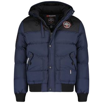 Geographical Norway Volva Men - Herren Warme Jacke Gewebe - Dicken Mantel Kapuze Outdoor Pelzmantel - Winterjacke Jacken Outdoor Perfekt Ourdoorjacke (Marineblau 3XL)