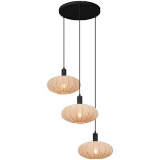QAZQA Bida - Suspension - 3 lumi&egrave;re - &oslash; 68 cm - Marron - Japandi - &eacute;clairage int&eacute;rieur - Salon i Chambre i Cuisine i Salle &agrave; manger - Qazqa