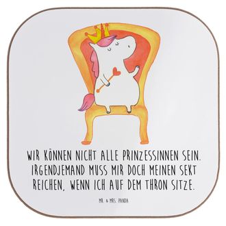 Mr. & Mrs. Panda Untersetzer f&uuml;r Gl&auml;ser Einhorn Prinzessin - Geschenk, Geburtstag, Coaster, gl&auml;seruntersetzer, Tischuntersetzer, Geburtstagsgeschenk, Tischschoner, Uni