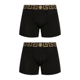 Versace Homme, Sous-v&ecirc;tements, Noir, Taille: S Greca Border Briefs 2-Pack