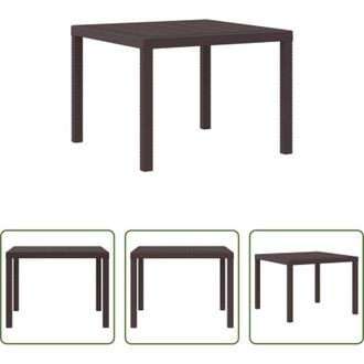 vidaXL vidaXL Gartenm&ouml;bel - Gartentisch Braun 100 x 100 x 73 cm Poly-Rattan