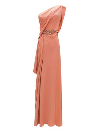 Gemy Maalouf one-shoulder draped maxi dress - Orange