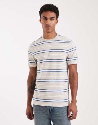 Farah Elmswood - T-shirt &agrave; rayures - Cr&egrave;me-Blanc