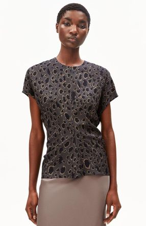 Armedangels Damen vegan Bluse Bat Wing Leo Print
