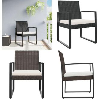 vidaXL Garten-Esszimmerst&uuml;hle 2 Stk. Schwarz PP-Rattan - Outdoor M&ouml;bel - Gartenstuhl - Esszimmerstuhl - Balkonm&ouml;bel - Terrassentisch - Home & Living