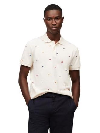 Tommy Hilfiger Polo à Manches Courtes pour Homme en Coupe Droite avec Stretch et Coton piqué Biologique, Coupe Normale, Stretch et Coton piqué Biologique, Pétale Ivo