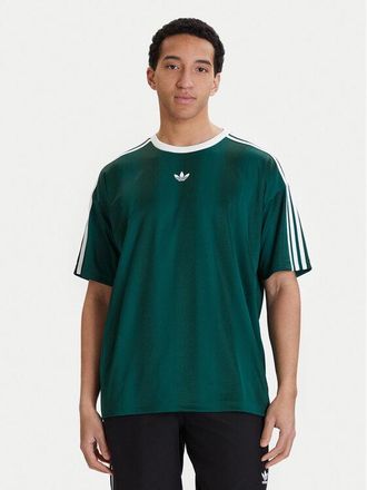 adidas T-Shirt adicolor Jacquard KD5834 Gr&uuml;n Loose Fit