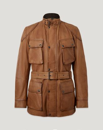 Belstaff Veste Trialmaster Panther Legacy Pour Homme Hand Waxed Leather Brun Li&egrave;ge Eu 48