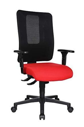 Topstar Topstar Open X (N) ergonomischer Bürostuhl, Schreibtischstuhl, atmungsaktive Netzbespannung, Stoffbezug, rot/schwarz