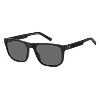 Tommy Hilfiger Homme, Accessoires, Noir, Taille: 55 MM Lunettes de soleil rectangulaires