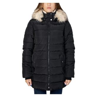 Only Gepolsterter Mantel mit Pelzkapuze - - Jackets - Damen - Schwarzk - S