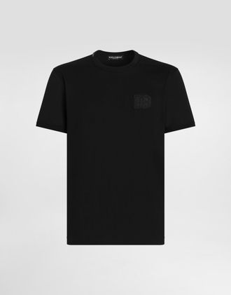 Dolce & Gabbana Cotton T-shirt With Patch - Mann T-shirts Und Polos Schwarz 50