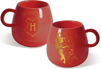 Harry Potter Tasse (INTRICATE HOUSES GRYFFINDOR) ovale Kaffeetasse 315ml in Geschenkbox - Offizielles Lizenzprodukt