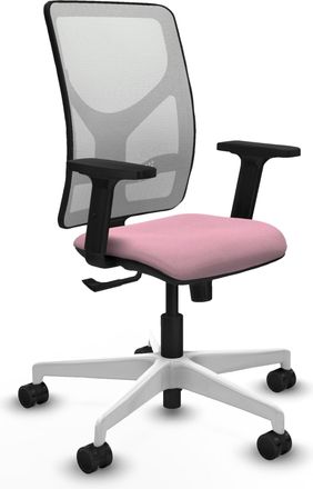 Piqueras y Crespo Schreibtischstuhl in Rosa und Wei&szlig;, mit 2D-Armlehnen, h&ouml;henverstellbare Lendenwirbelst&uuml;tze, ausgestattet mit 3 Positionen und Schneideschaum, Wei&szlig;/Ros