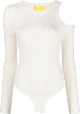 Áeron Femme, Tops, Beige, Taille: 42 FR Côtelé Cut-Out Beige Body