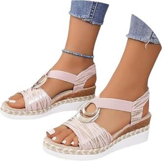 Generic Sandales avec soutien de la vo&ucirc;te plantaire pour femme, sandales orthop&eacute;diques confortables &agrave; plateforme compens&eacute;e, chaussures d&eacute;t&eacute; &agrave; bout ouvert et s