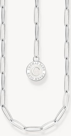 Thomas Sabo Member - Anhänger-Halskette mit weiß-silberfarbener Charmista-Coin