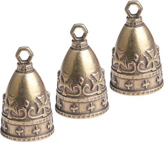 DOITOOL 3 St&uuml;ck Teiliges Antikes Kupfer Windspielset Rustikale Glocken mit H&auml;ngefunktion DIY Metallanh&auml;nger f&uuml;r Weihnachtsdeko Haustierglocken Schl&uuml;sselanh&auml;ng