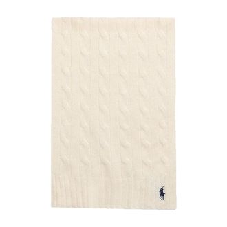 Polo Ralph Lauren Zopfmuster-Schal aus Wolle und Kaschmir - - Accessories - Damen - Wei&szlig; - ONE SIZE