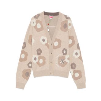 Kenzo Femme, Pulls, Beige, Taille: 38 FR Pull Floral Col en V