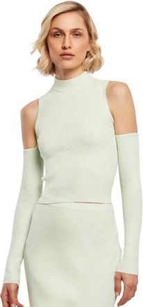 Urban Classics Damen Ladies Rib Knit Cut Out Sleeve Longsleeve T-Shirt, lightmint, 4XL