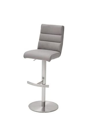 Robas Lund Barhocker Eisgrau Nubuklederoptik drehbar 360°, Barstuhl höhenverstellbar, Giulia B