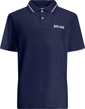 Just Cavalli Homme, Tops, Bleu, Taille: 2XL Polo Chemises