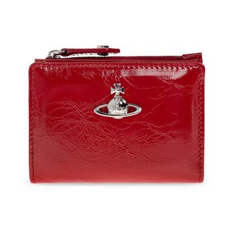 Vivienne Westwood Portefeuille en cuir avec logo - Femme - Accessoires - Rouge - Taille: ONE Size