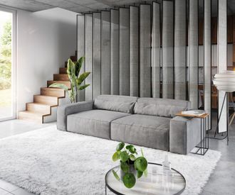 DELIFE Big-Sofa Sirpio XL 270x130 cm Mikrofaser Taupe, Big Sofas