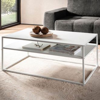 M&S Collection M&s - Table basse 2 niveaux 100x60x45 cm en acier blanc