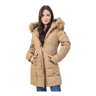 Yes-Zee YES Zee, Femme, Vestes, Brun, Taille: 42 FR Long Quilted Jacket
