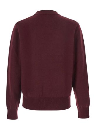 Sunflower Mens Bordeaux Crew Neck Sweater Wool Blend Tops Top