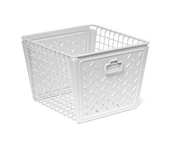 Spectrum Diversified Macklin Large Wire Storage Basket Bin Pet, Toy, Office, Dorm Organization, White