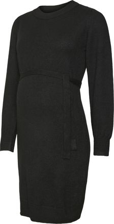 Mama Licious MAMA.LICIOUS Damen MLNEWANNE L/S ABK Knit Dress A. NOOS Kleid, Black, XS